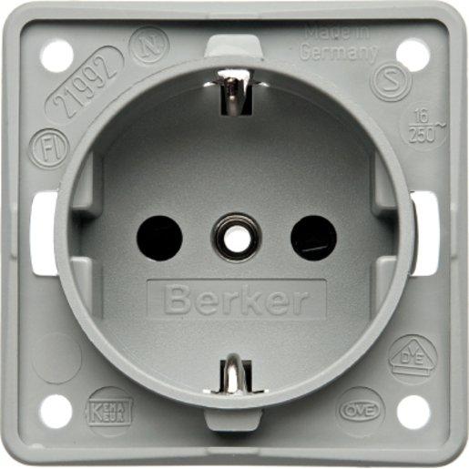 Berker 941852506 | SCHUKO-Steckdose Integro - grau/ matt | Steckdose ...