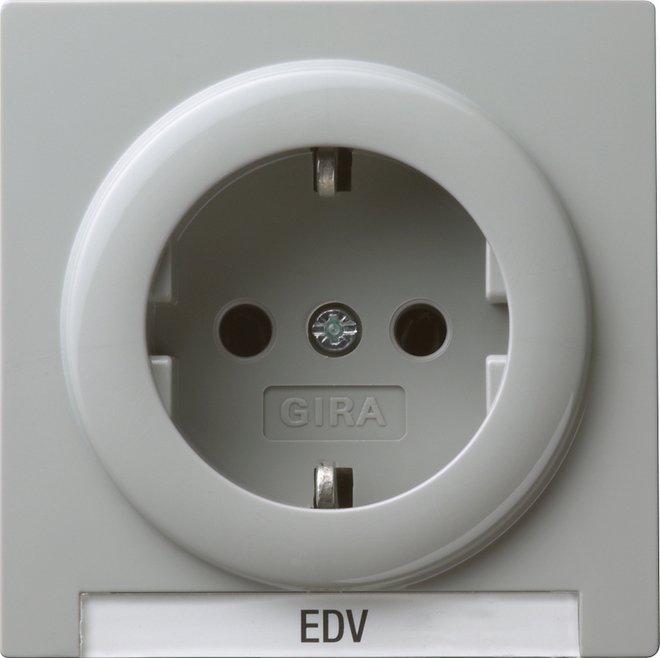 Gira 018742 | SCHUKO-Steckdose mit Schriftfeld für S-Color grau ...